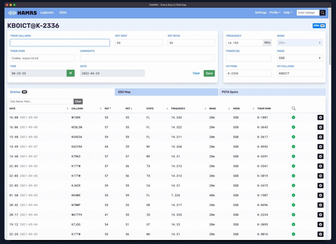 HAMRS Log v2.21.0 – HAMRADIO